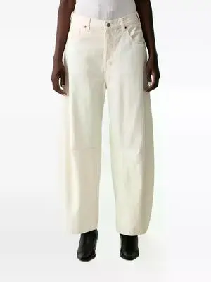 Scotch & Soda Logo-patch Wide Leg Jeans - White