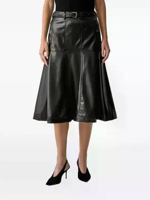 SILVIAN HEACH Belted Panelled Midi Skirt - Black