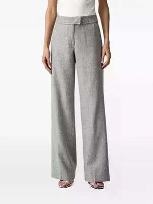 SILVIAN HEACH Wide-leg Logo-plaque Trousers - Grey