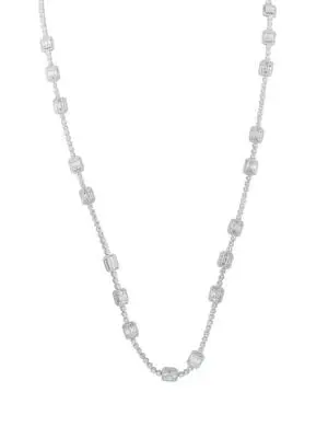 LB EXCLUSIVE Diamond Station Necklace - Silver