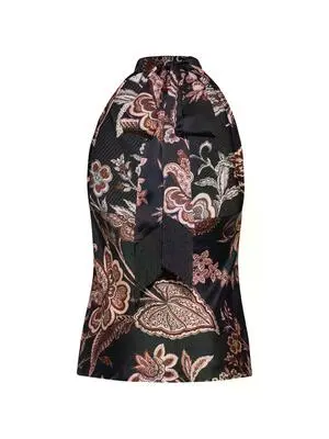 Cara Cara Fara Floral-print Fringed Top