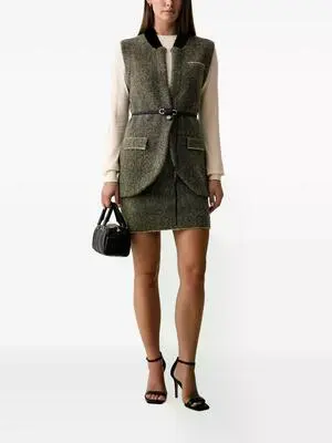 SILVIAN HEACH Herringbone-pattern Belted Vest