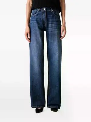 SILVIAN HEACH Padis Faded Wide-leg Jeans - Blue