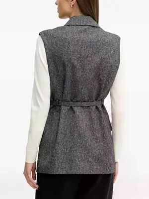 Sisley Herringbone Belted Vest