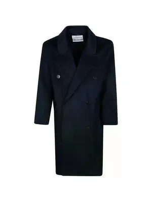 AMARANTO Double-breasted Coat - Blue
