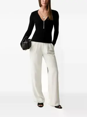 SILVIAN HEACH Ribbed V-neck Blouse