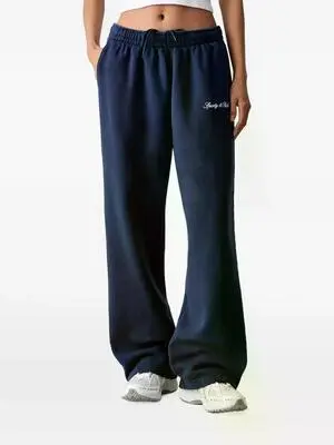 Sporty & Rich Logo-embroidered Cotton Track Pants - Blue