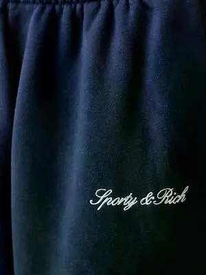 Sporty & Rich Logo-embroidered Cotton Track Pants - Blue