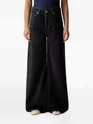 Scotch & Soda Wide-leg Denim Trousers - Black