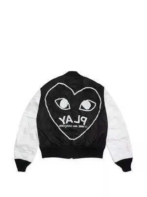 Play Comme Des Garcon Quilted Heart-print Bomber Jacket - Black