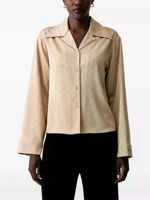 Scotch & Soda Jacquard Logo Long-sleeve Shirt - Neutrals