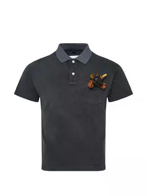 DOUBLET Teddy-bear Patch Polo Shirt - Black