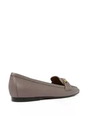POLLINI Uptown Grained Leather Horsebit Loafers