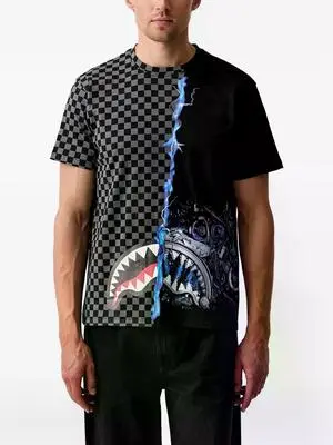 SPRAYGROUND Check-print Shark Mouth T-shirt