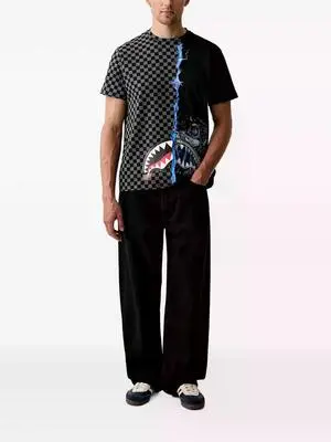 SPRAYGROUND Check-print Shark Mouth T-shirt