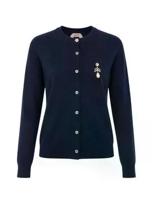 N°21 Pearl-brooch Wool Cardigan