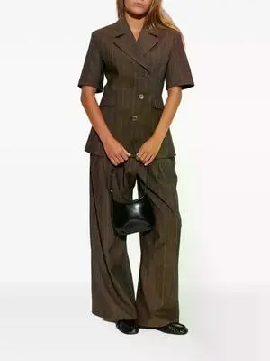 GANNI Pinstripe Wool Trousers