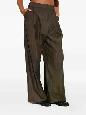 GANNI Pinstripe Wool Trousers