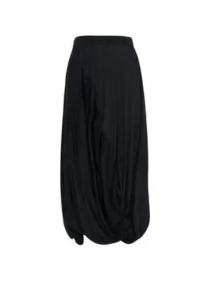 Junya Watanabe Draped Wool Maxi Skirt - Black