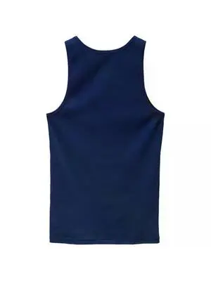 Versace Embroidered-logo Ribbed Cotton-jersey Tank Top