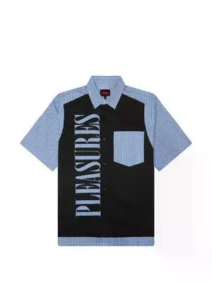 PLEASURES Logo-print Striped Shirt