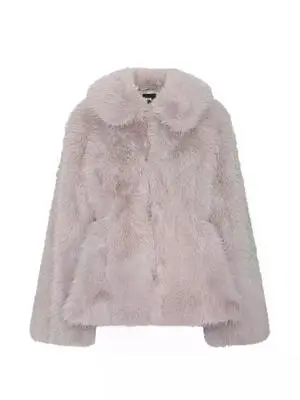 ROTATE BY BIRGER CHRISTENSEN Faux-fur Flared Jacket - Pink