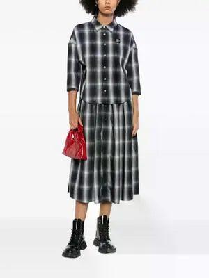 AGNES B. Logo-patch Plaid Shirt