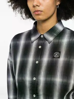 AGNES B. Logo-patch Plaid Shirt