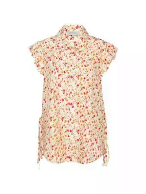 LEE MATHEWS Floral-print Ruffled Blouse