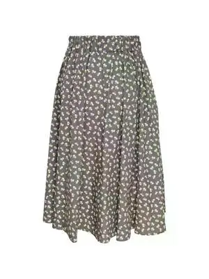 MSGM Floral-print Pleated Skirt