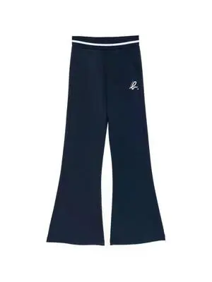 AGNES B. Logo-embroidered Trousers - Blue