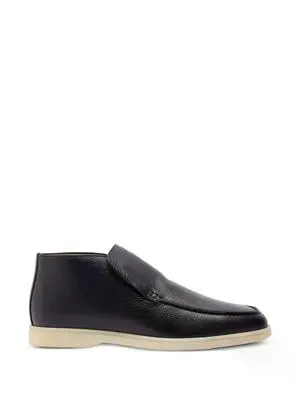 AURELIEN City Grainy Leather Loafers - Black