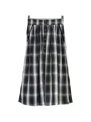 AGNES B. Check-pattern Skirt