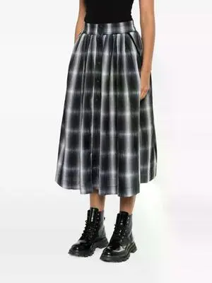 AGNES B. Check-pattern Skirt