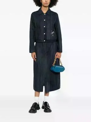 AGNES B. Striped-print A-line Skirt