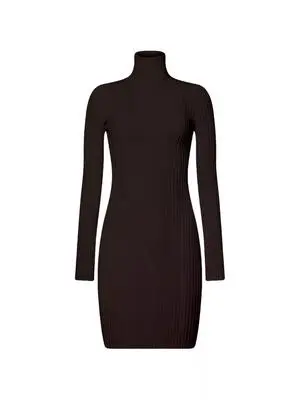 Wolford Ribbed-knit High-neck Mini Dress