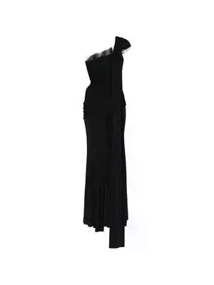 HERVE L. LEROUX Asymmetric Draped Gown