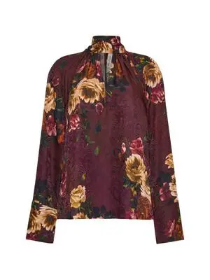 Cara Cara Sundance Floral-print Pussy-bow Blouse