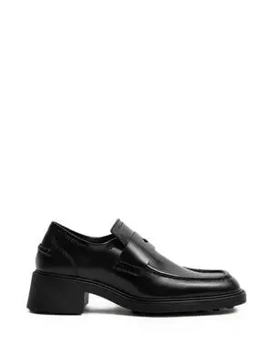 MIISTA Amelia Square-toe Block-heel Loafers - Black