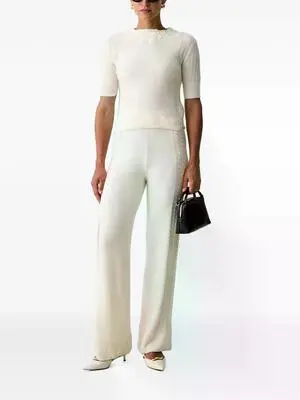Ermanno Scervino Pointelle-knit Wide-leg Trousers