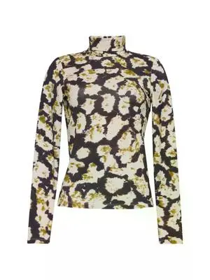 Cara Cara Piper Spotted-print Turtleneck Top