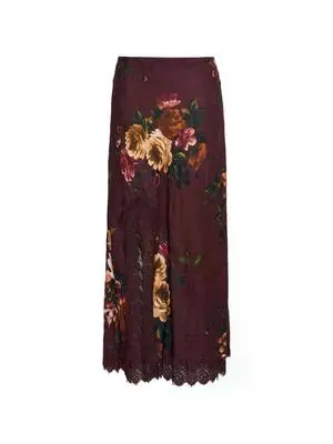 Cara Cara Lou Floral Print Midi Skirt - Red