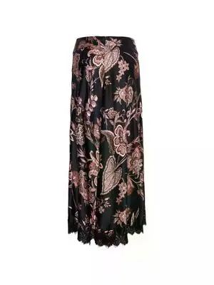 Cara Cara Lou Floral-print Lace-trim Maxi Skirt