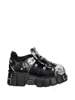 NEW ROCK Panelled Faux-fur Boots