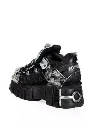 NEW ROCK Panelled Faux-fur Boots
