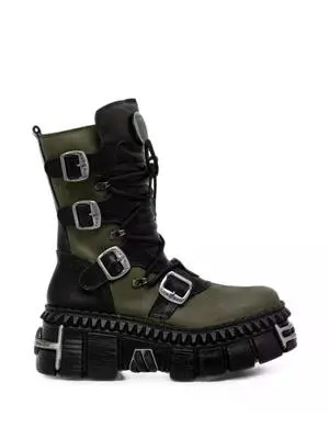 NEW ROCK X Attack On Titan Buckled Platform Boots - Green