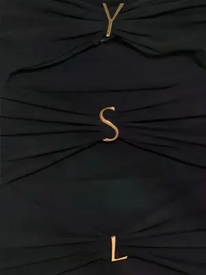 Saint Laurent Logo-plaque Gathered Swimsuit - Black
