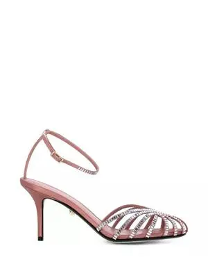 ALEVI MILANO Penelope Crystal-embellished Silk Sandals - Pink