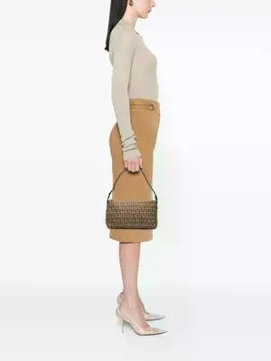 Fendi 2000-2010 Zucchino Canvas Pochette Shoulder Bag - Brown