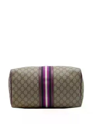 Gucci Gg Supreme Joy Web Boston Bag - Neutrals